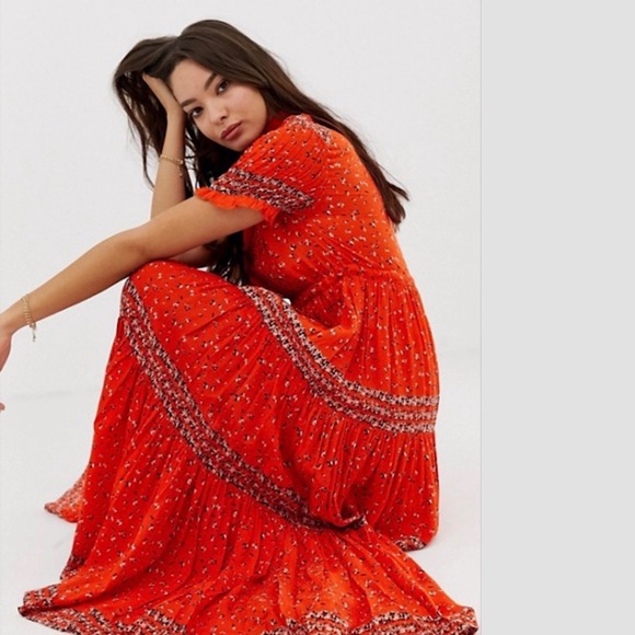 Free People | Dresses | Free People Nwt Rare Feeling Dress Red Combo ...